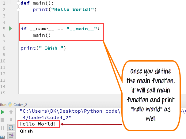 Main Function In Python Girish Godage